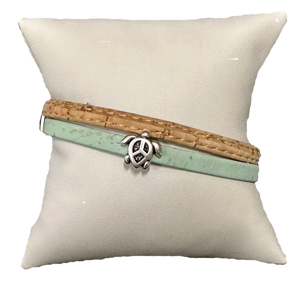Small Sea Turtle Cork Classic Bracelet - Forests, Tides, and Treasures