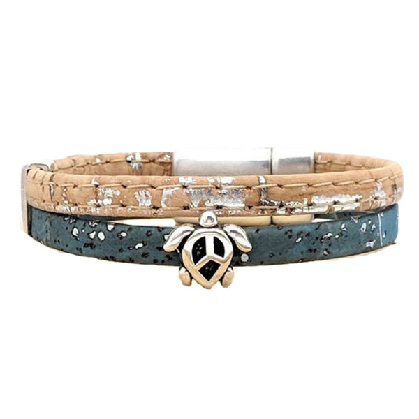 Small Sea Turtle Cork Classic Bracelet - Forests, Tides, and Treasures