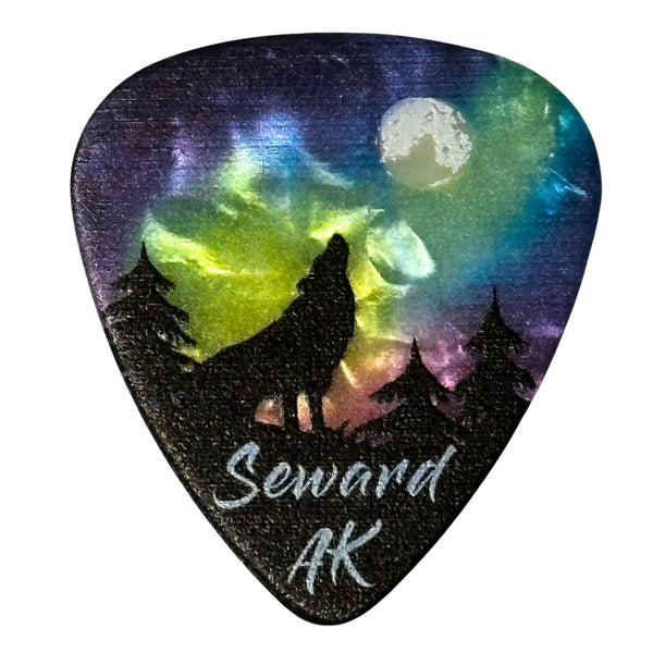 Seward AK Wolf Guitar Pick - Forests, Tides, and Treasures