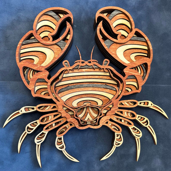 Laser-cut Wood Alaskan Dungeness Crab - Forests, Tides, and Treasures