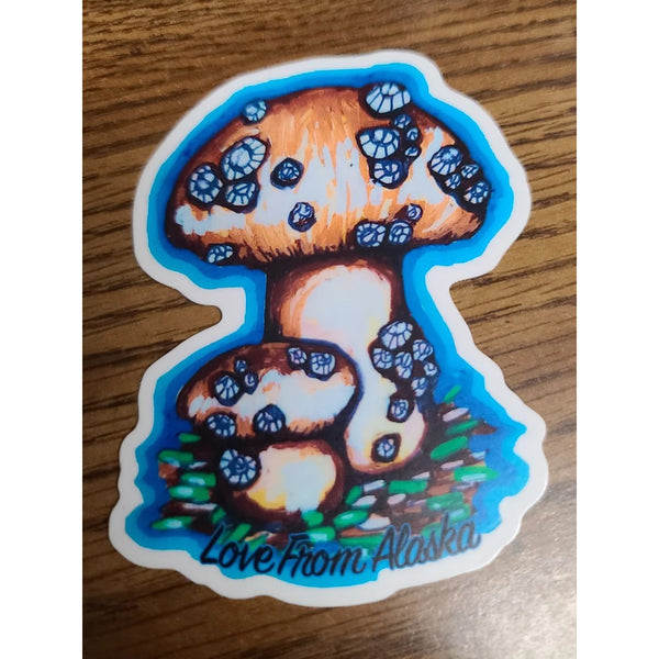 Bolete Mushroom and Barnacles Sticker - Forests, Tides, and Treasures