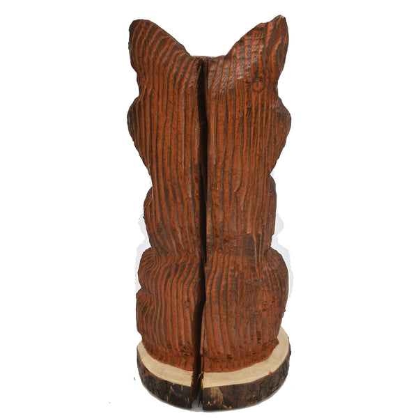 Wood Carved Fox Sitting - Forests, Tides, and Treasures