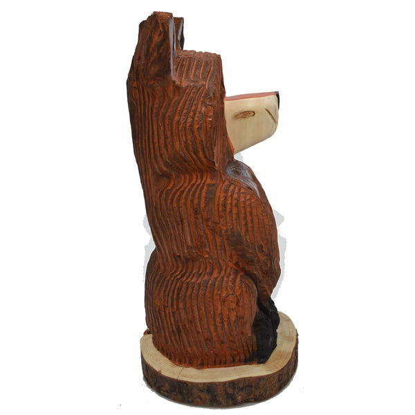 Wood Carved Fox Sitting - Forests, Tides, and Treasures