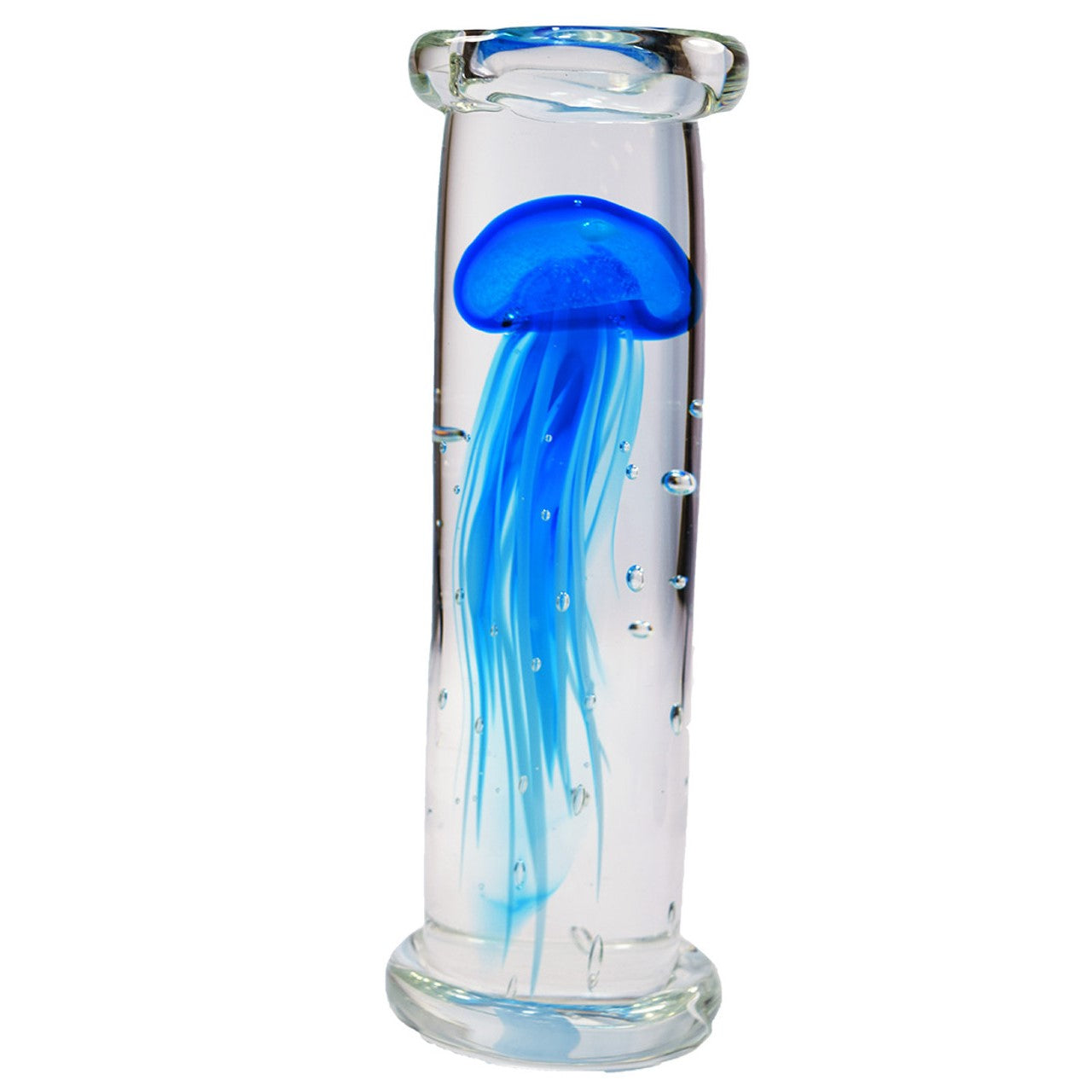Blue Glass Jellyfish Tube - Forests, Tides, and Treasures