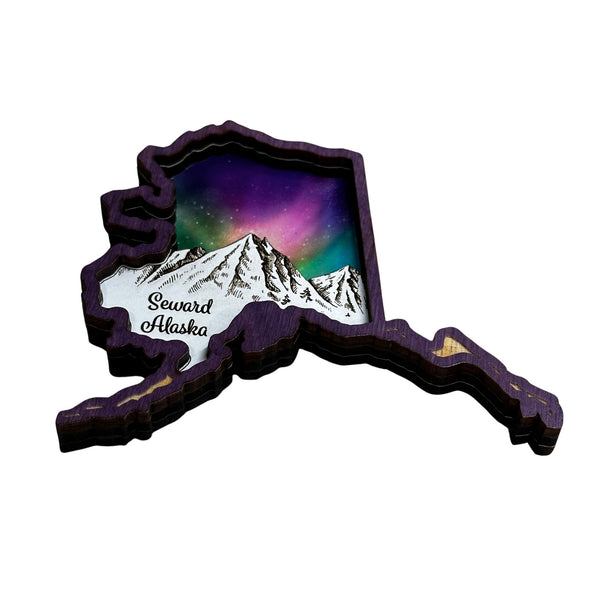 Alaskan Northern Lights Magnet - Forests, Tides, and Treasures