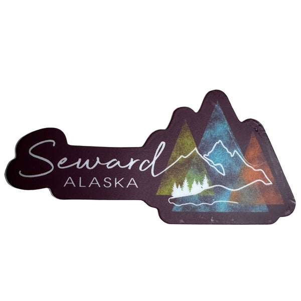 Tri Colored Peaks Sticker - Forests, Tides, and Treasures