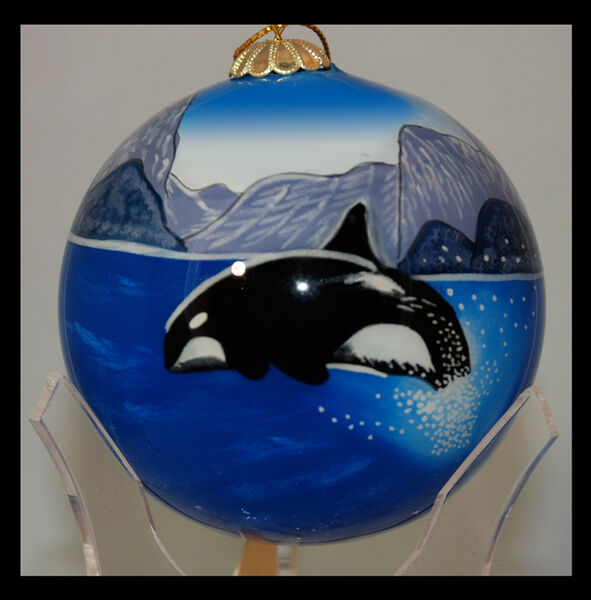 Orca Glass Ball Ornament - Forests, Tides, and Treasures