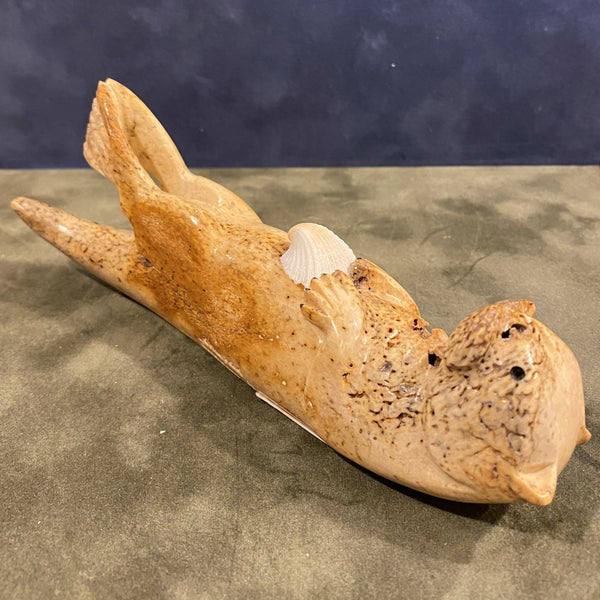 Walrus Jawbone Otter Figurine - Forests, Tides, and Treasures