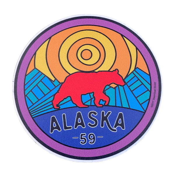 Red Bear Sticker - Forests, Tides, and Treasures