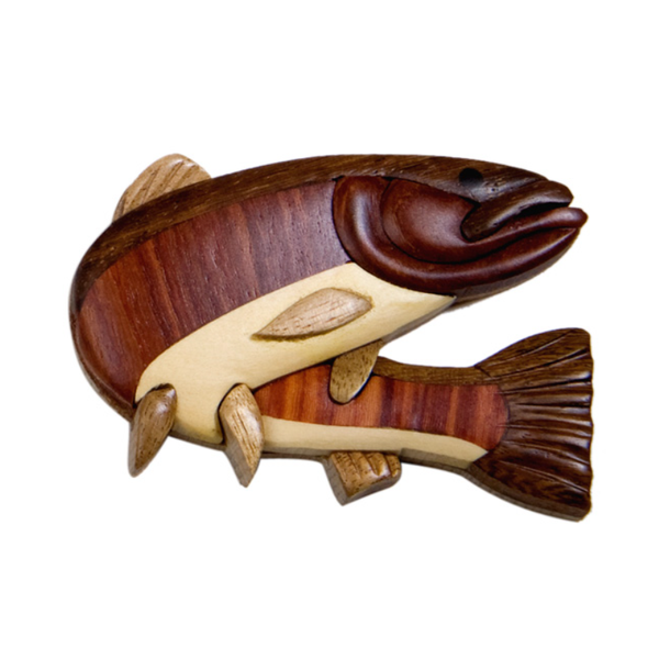 Steelhead Intarsia Wood Magnet - Forests, Tides, and Treasures