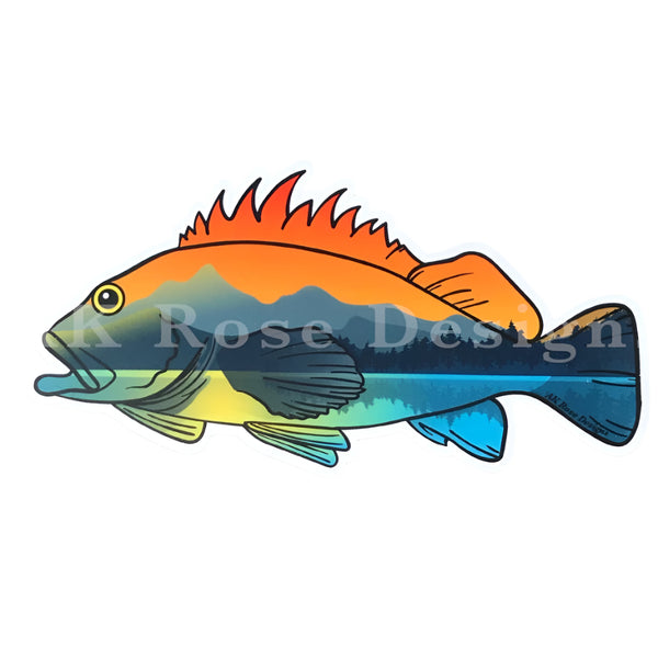 Sunset Rockfish Sticker - Forests, Tides, and Treasures